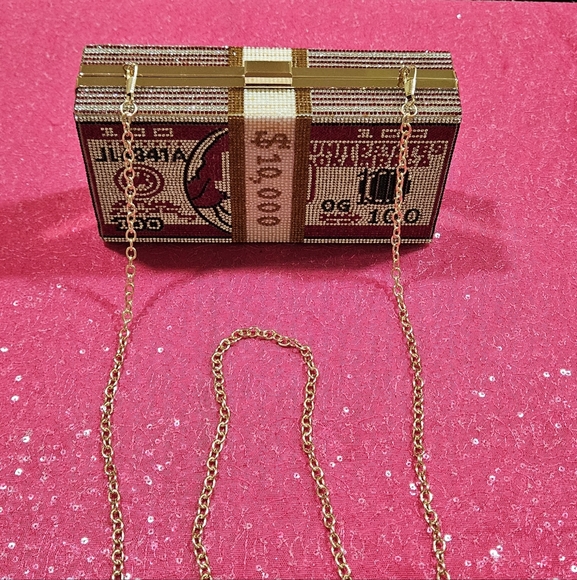 Bags | Bling Money Clutch Bag Red | Poshmark